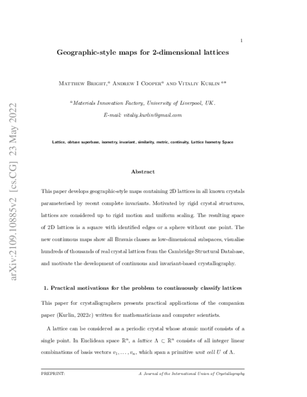 (PDF) Geographic-style maps for 2-dimensional lattices