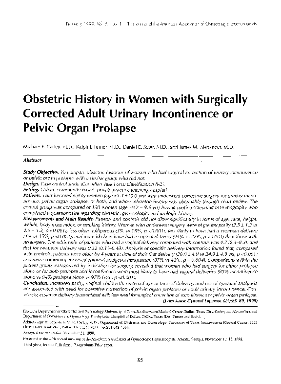 (PDF) Obstetric history in women with surgically corrected adult ...
