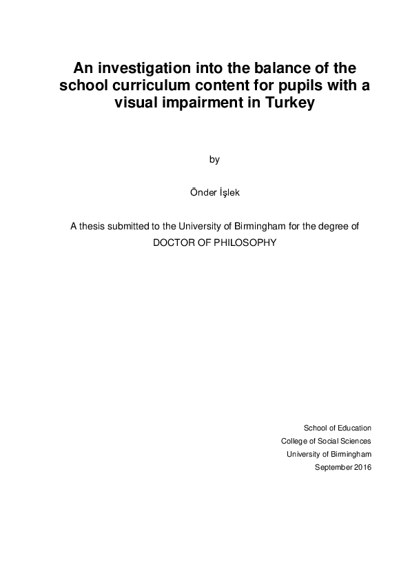 (PDF) An investigation into the balance of the school curriculum ...