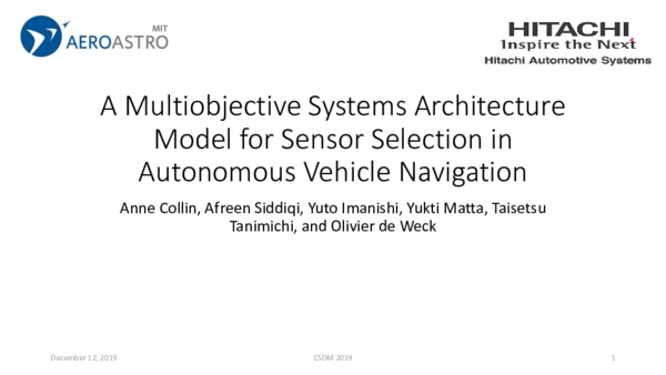 (PDF) A Multiobjective Systems Architecture Model for Sensor Selection in Autonomous Vehicle ...
