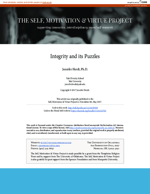 (PDF) Integrity and its Puzzles