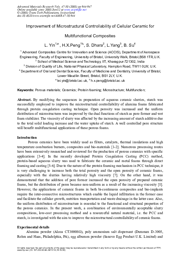 (PDF) Improvement of Microstructural Controllability of Cellular ...