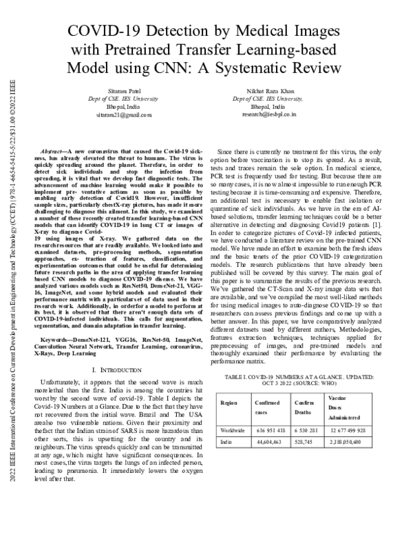 (PDF) COVID-19 Detection by Medical Images with Pretrained Transfer Learning-based Model using ...