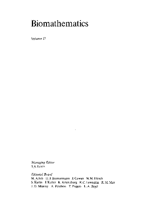 (PDF) Mathematical Ecology: An Introduction