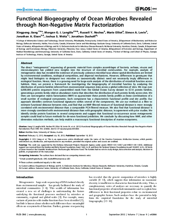 (PDF) Functional Biogeography of Ocean Microbes Revealed through Non ...