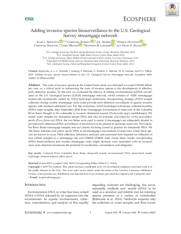 (PDF) Adding invasive species biosurveillance to the U.S. Geological ...