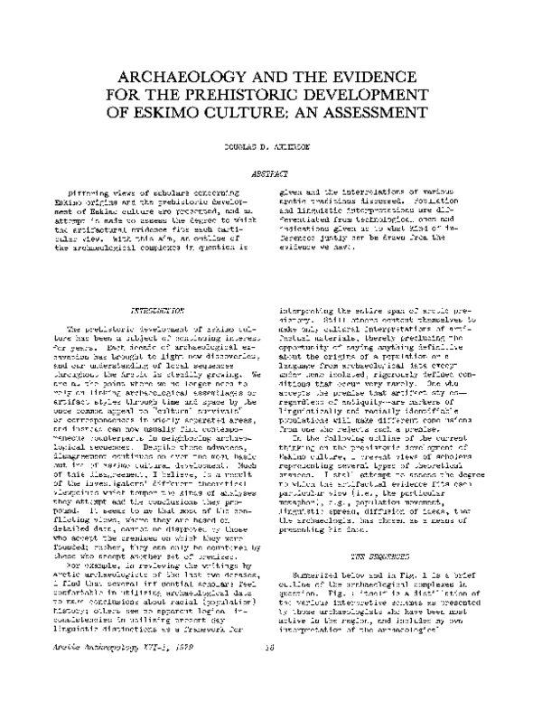 (PDF) Archaeology and the Evidence for the Prehistoric Development of ...