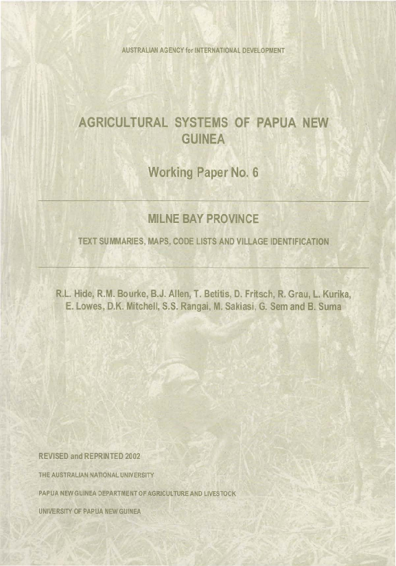 (PDF) Milne Bay Province: Text summaries, maps, code lists and village ... (PDF) Milne Bay Province: Text summaries, maps, code lists and village ...