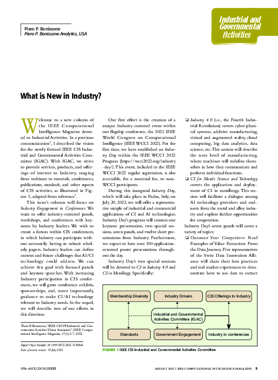 (PDF) What is New in Industry? [Industrial and Governmental Activities]