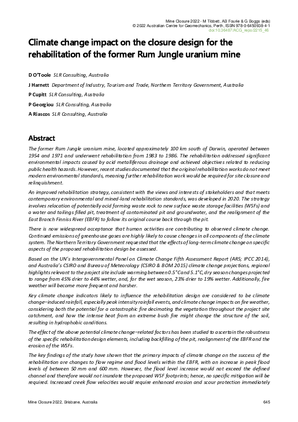 (PDF) Climate change impact on the closure design for the ...