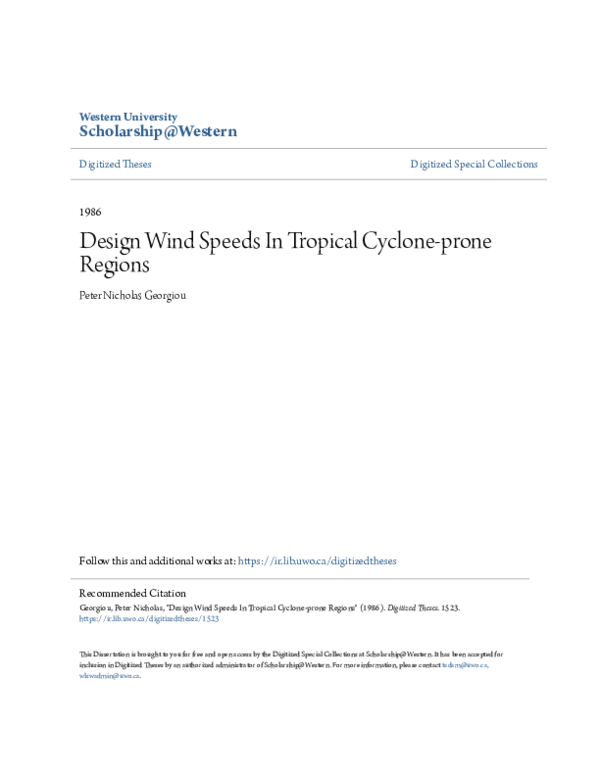 (PDF) Design wind speeds in tropical cyclone-prone regions