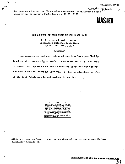 (PDF) Removal of iron from impure graphites