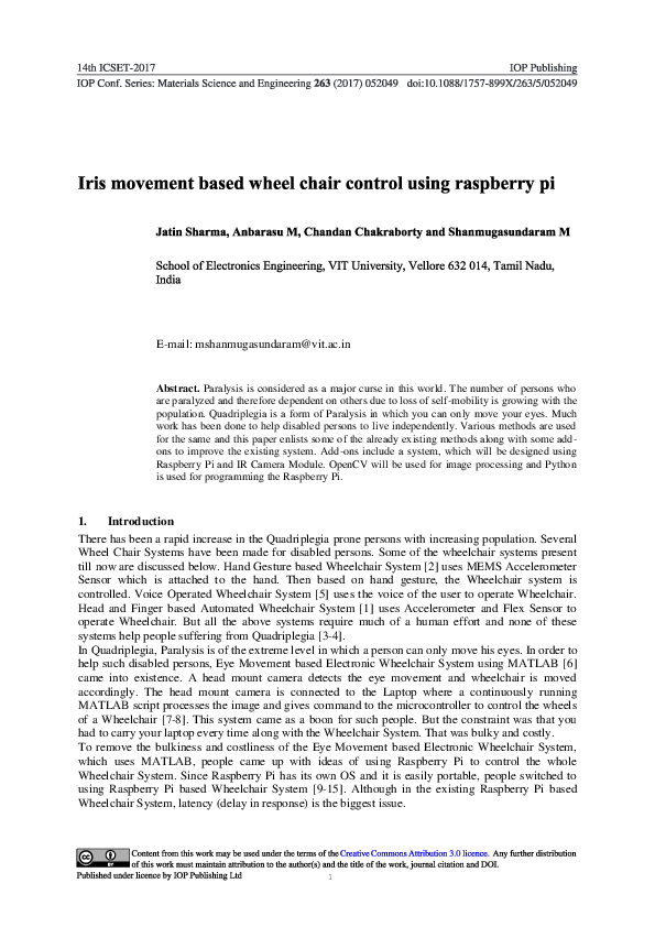 (PDF) IRIS Movement Based Wheel Chair Control
