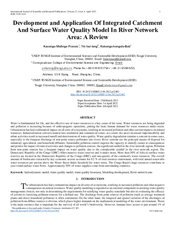 (PDF) Development and Application Of Integrated Catchment And Surface ...