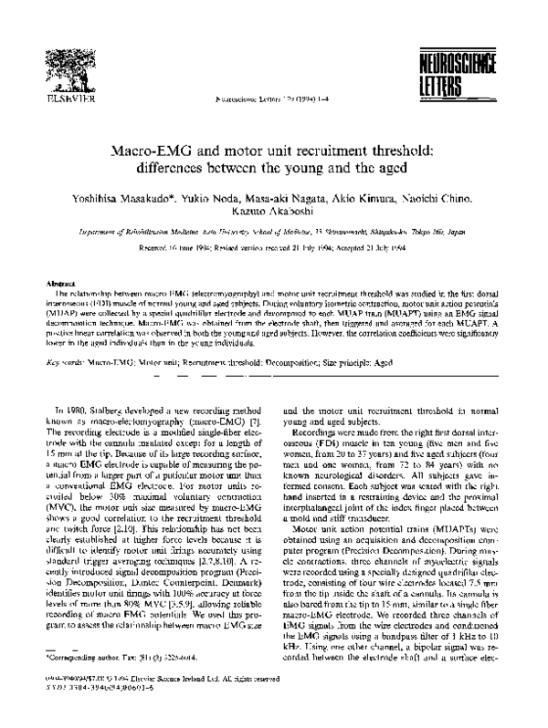 (PDF) Macro-EMG Correlation in Young vs Aged Subjects