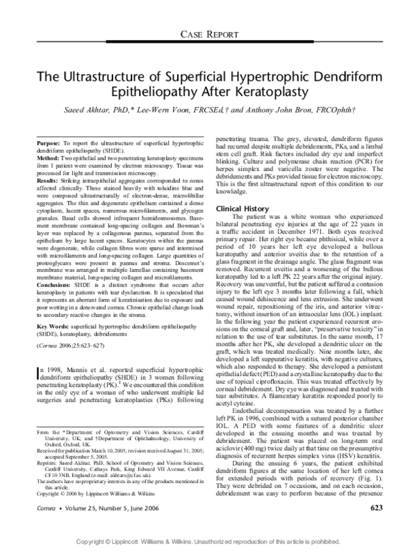 (PDF) The Ultrastructure of Superficial Hypertrophic Dendriform ...