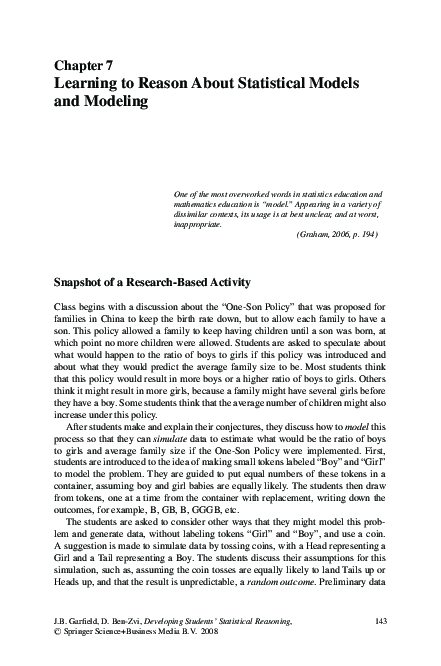 (PDF) Learning to Reason About Statistical Models and Modeling