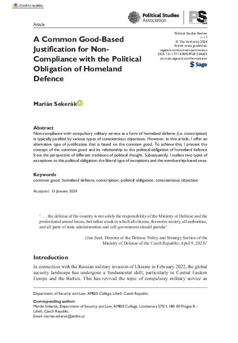 (PDF) A Common Good-Based Justification for Non-Compliance with the ...