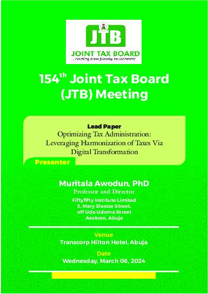 (PDF) Optimizing Tax Administration: Leveraging Harmonization of Taxes ...