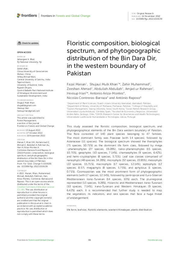(PDF) Floristic composition, biological spectrum, and phytogeographic ...
