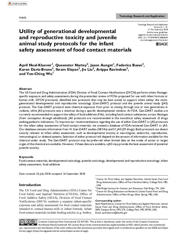 (PDF) Utility of generational developmental and reproductive toxicity ...