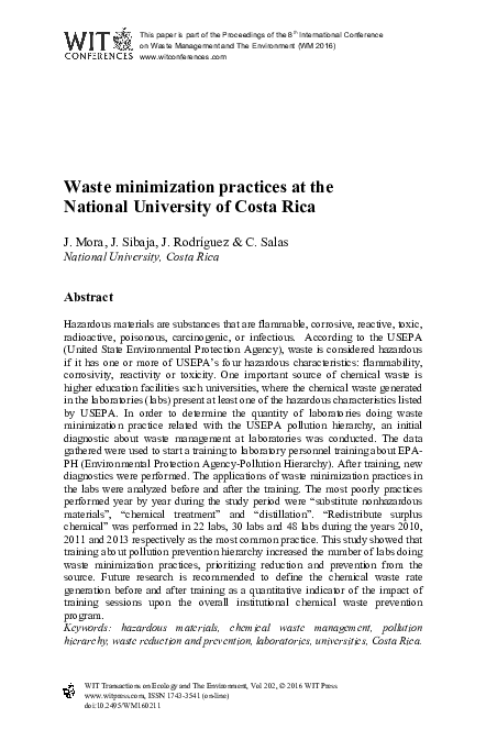 (PDF) Waste minimization practices at the National University of Costa ...