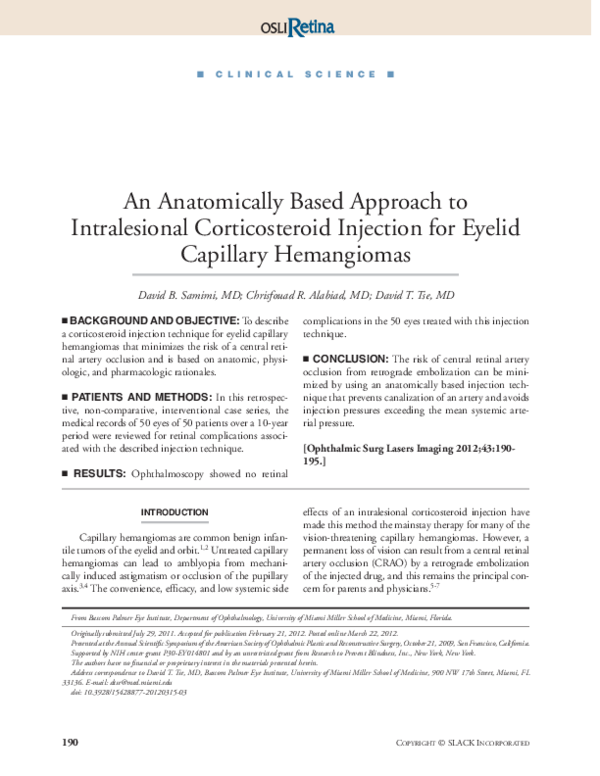(PDF) An Anatomically Based Approach to Intralesional Corticosteroid ...
