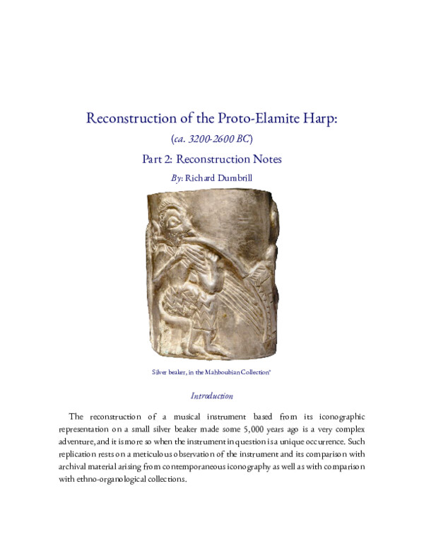 (PDF) Recontsruction of the Proto-Elamite Harp (Part II)
