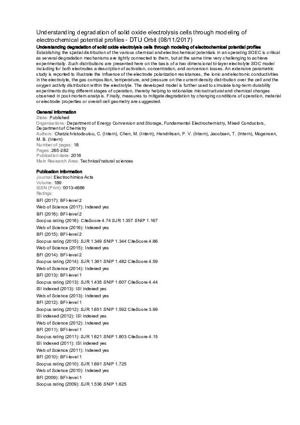 (PDF) Understanding degradation of solid oxide electrolysis cells ...
