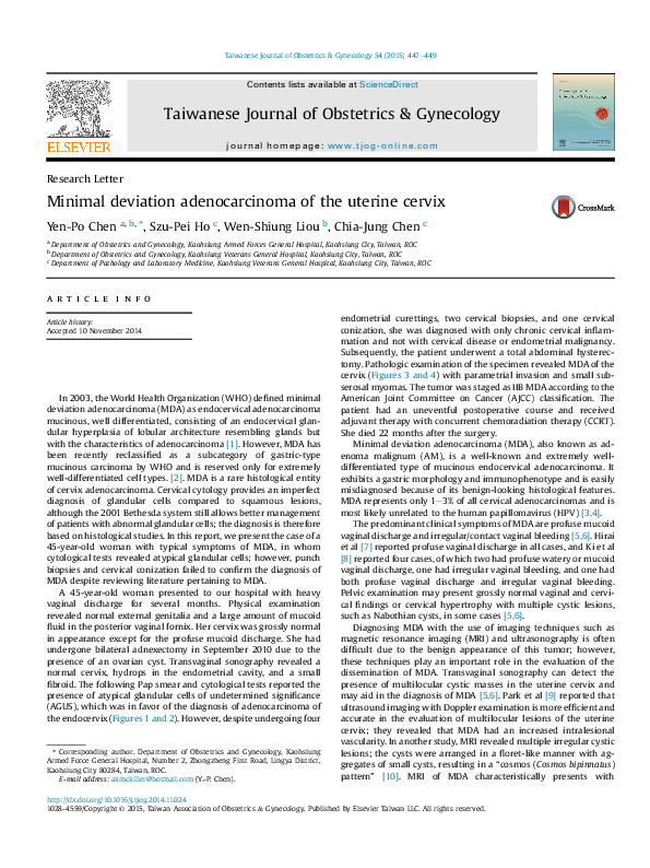 (PDF) Minimal deviation adenocarcinoma of the uterine cervix (“adenoma ...