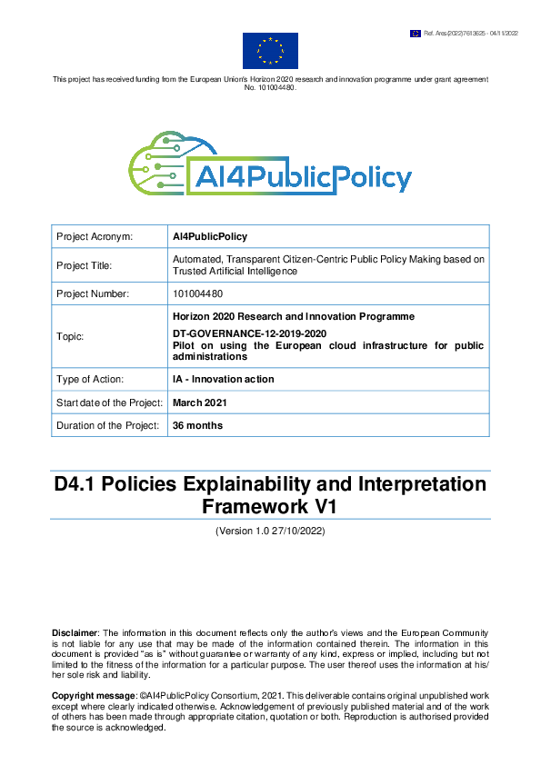 (PDF) D4.1 Policies Explainability and Interpretation Framework V1
