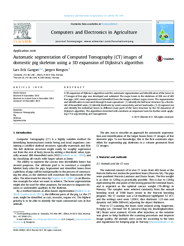 (PDF) Automatic Segmentation of Computed Tomography Images of Liver Using Watershed and ...
