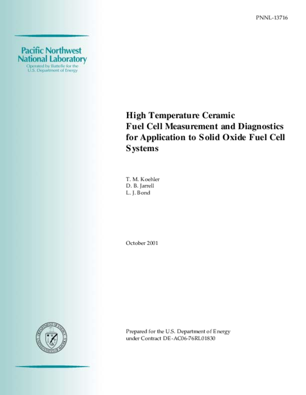(PDF) High Temperature Ceramic Fuel Cell Measurement and Diagnostics ...