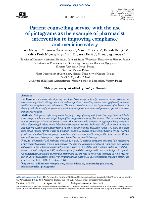 (PDF) Patient counselling service with the use of pictograms as the ...
