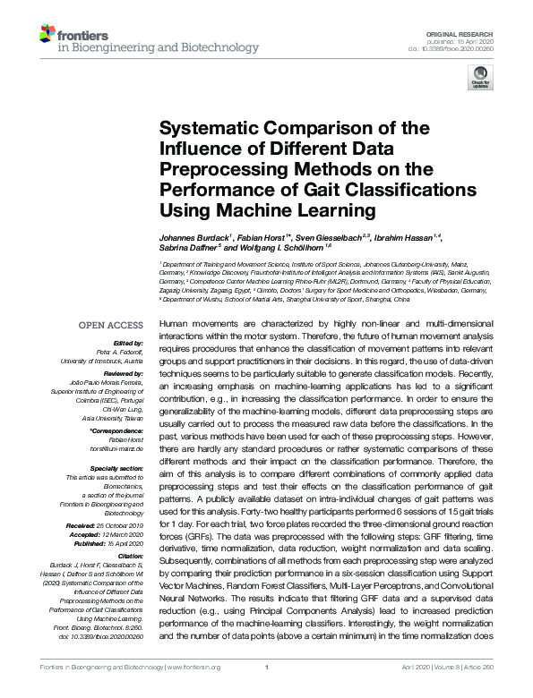 (PDF) Systematic Comparison of the Influence of Different Data Preprocessing Methods on the ...