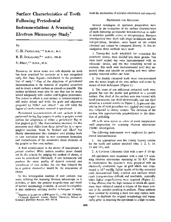 (PDF) Surface Characteristics of Teeth Following Periodontal ...