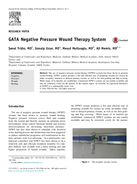 (PDF) GATA Negative Pressure Wound Therapy System