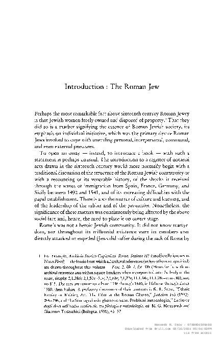 (PDF) Introduction : The Roman Jew
