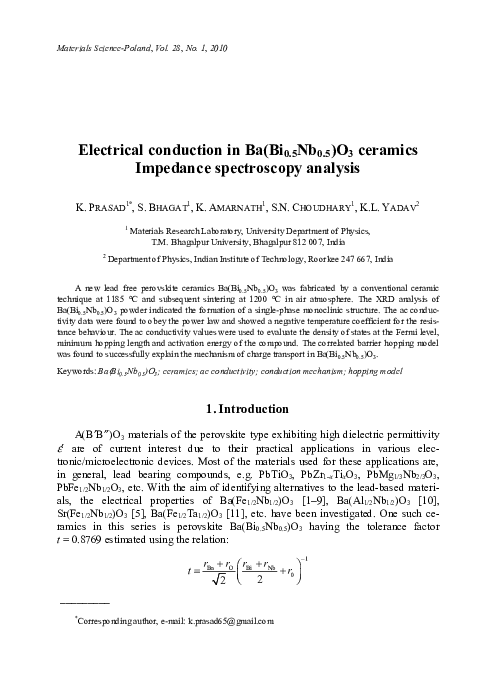 (PDF) Electrical conduction in Ba (Bi0. 5Nb0. 5) O3 ceramic: Impedance spectroscopy analysis ...