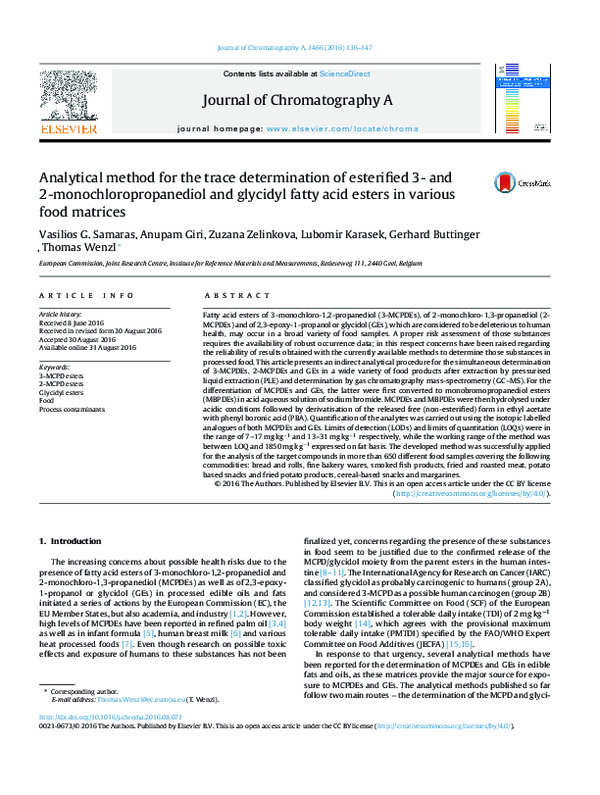 (PDF) Analytical method for the trace determination of esterified 3 ...