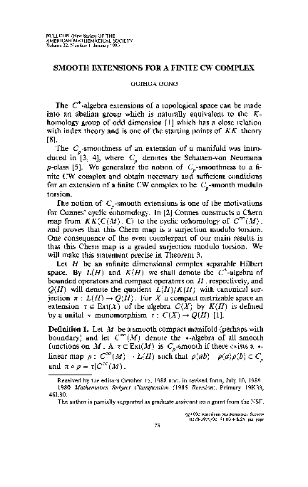 (PDF) Smooth extensions for a finite 𝐶𝑊 complex