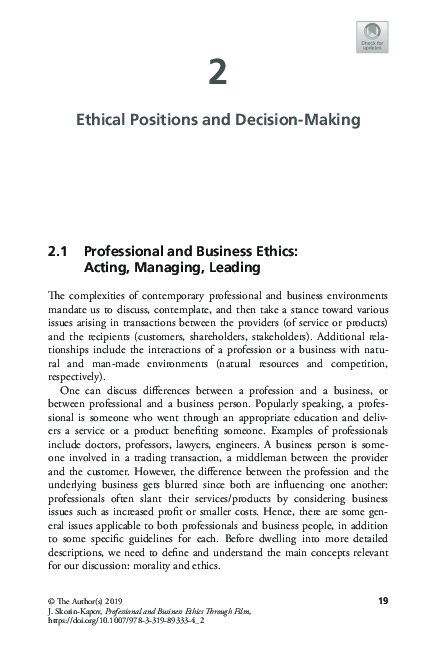 (PDF) Professional and Business Ethics Through Film: The Allure of ...