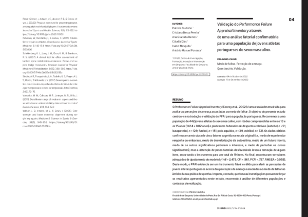 (PDF) Validação do Performance Failure Appraisal Inventory através de ...