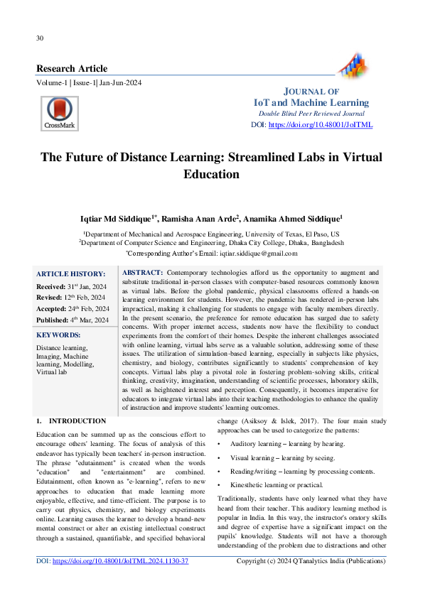 (PDF) The Future of Distance Learning: Streamlined Labs in Virtual ...