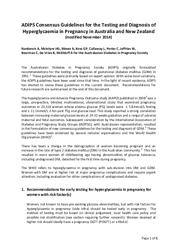 (PDF) ADIPS Consensus Guidelines for the Testing and Diagnosis of ...