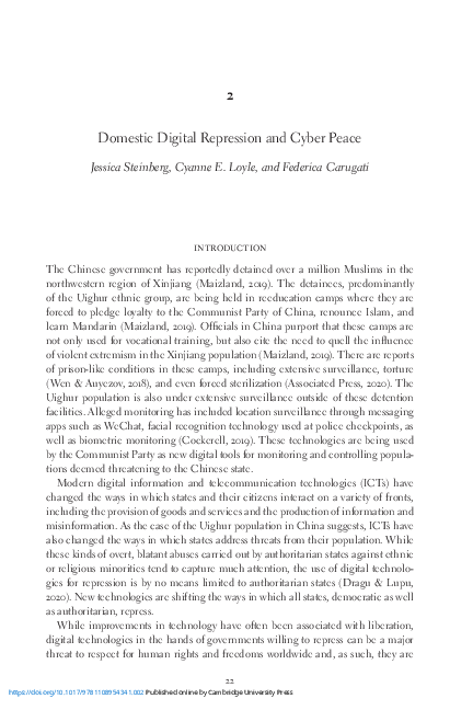 (PDF) Domestic Digital Repression and Cyber Peace