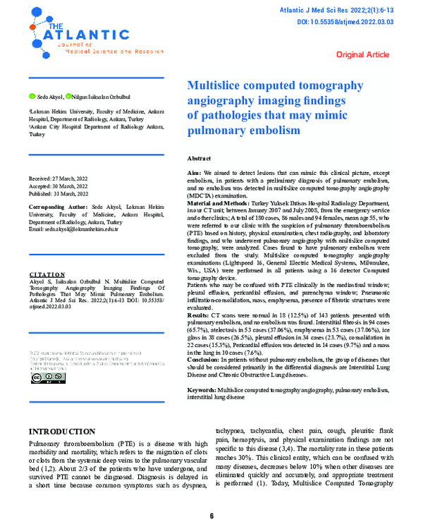 (PDF) Multislice Computed Tomography Angiography Imaging Findings Of ...