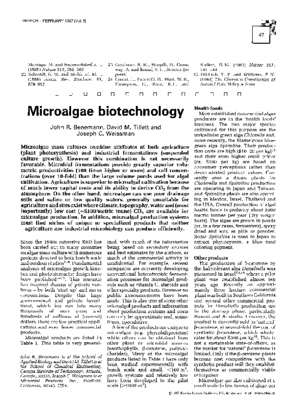 (PDF) Microalgae biotechnology