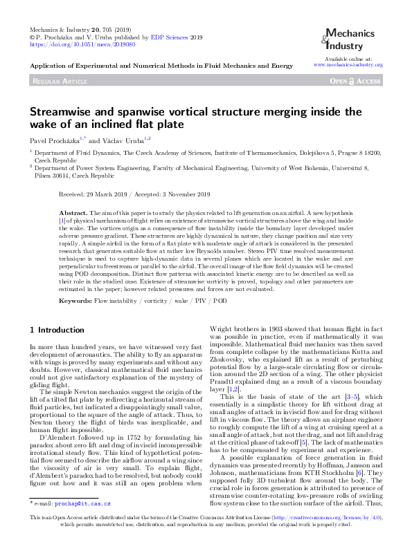 (PDF) Streamwise and spanwise vortical structure merging inside the wake of an inclined flat plate