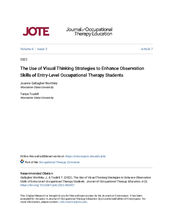 (PDF) The Use of Visual Thinking Strategies to Enhance Observation ...